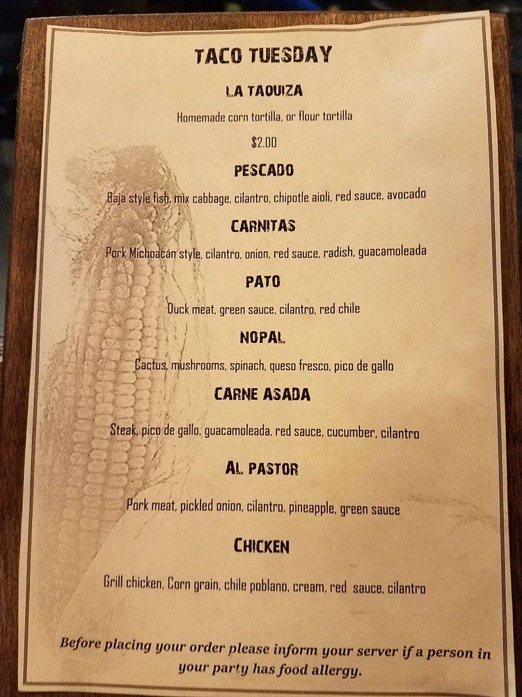 Menu at ZAPATA MEXICAN COCINA restaurant, Fitchburg