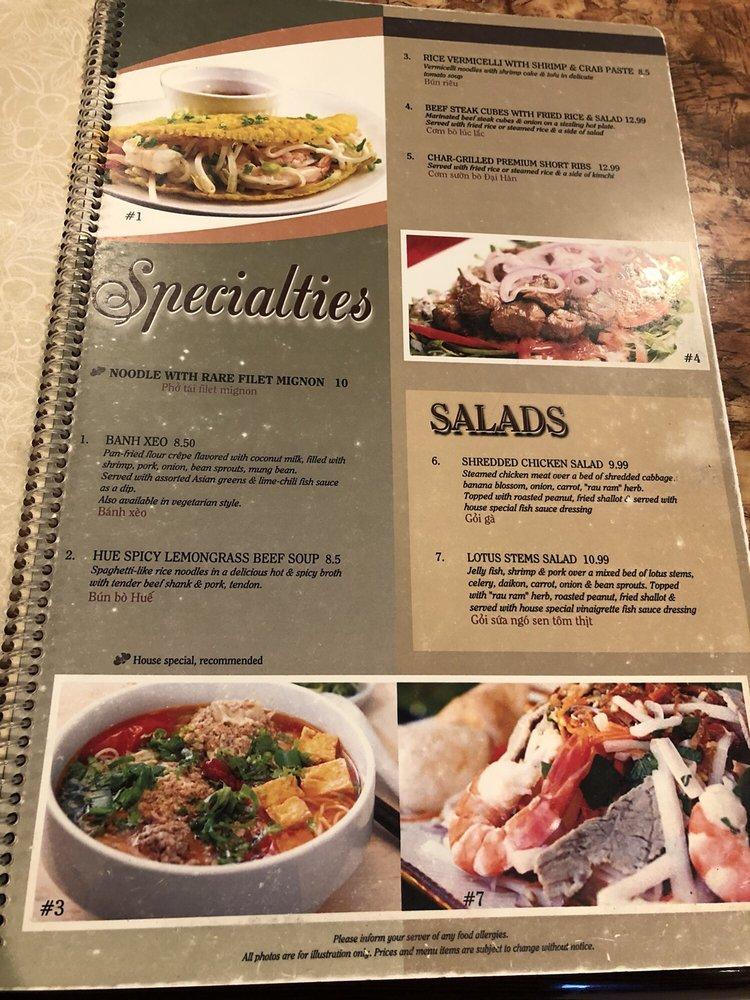 Menu at Phở Duyên Mai restaurant, San Diego, Kearny Villa Rd #111