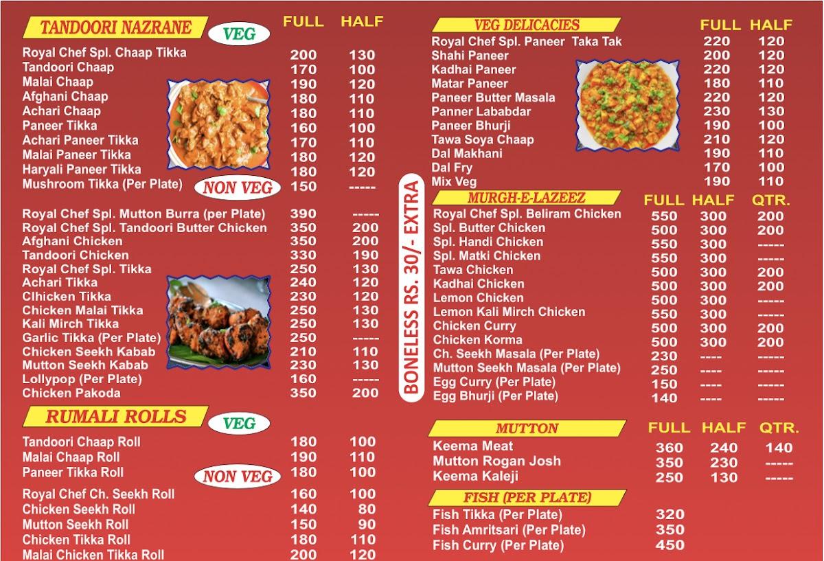 Menu at Royal Chef, Delhi, M37R+QMH