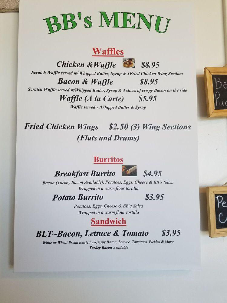 Menu at BB's Cafe, Covina