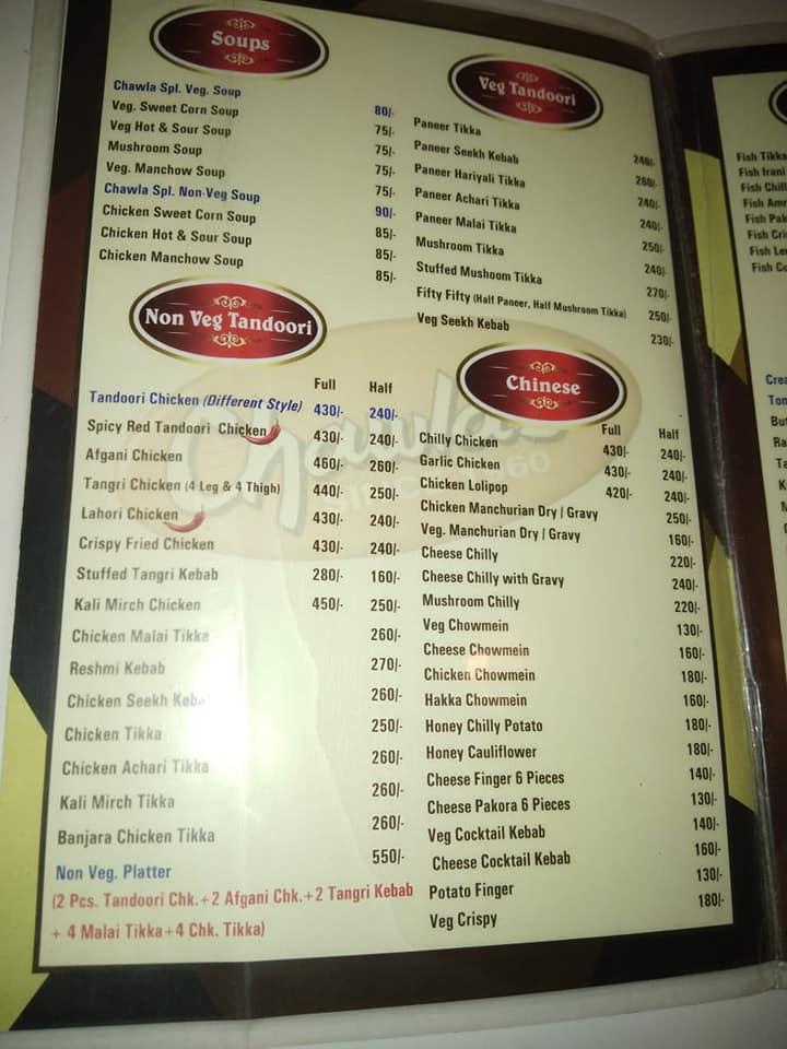 Menu at Chawla's 2 Chicken Ferozepur Cantt, Ferozepur Cantt