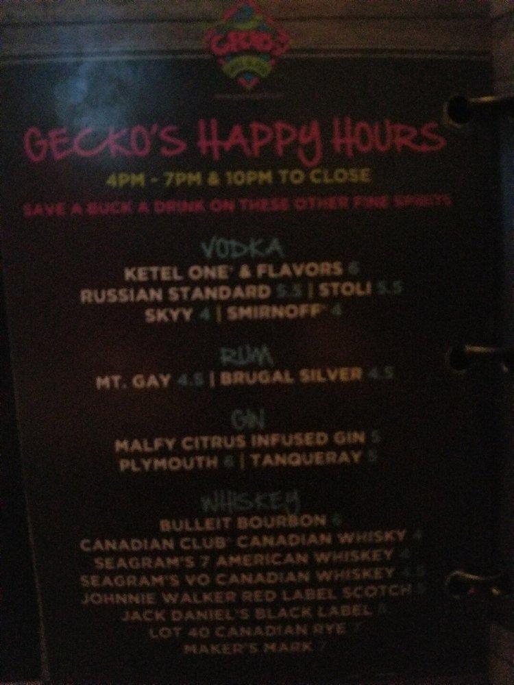 Menu at Gecko’s Grill & Pub, Sarasota, Hillview St