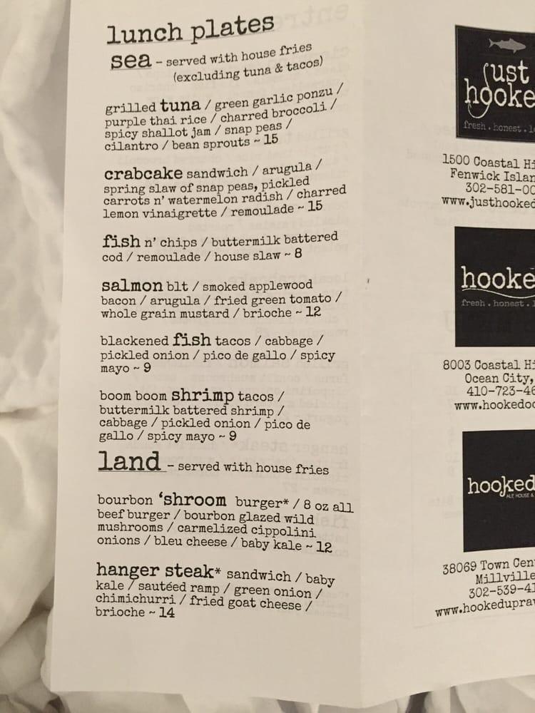 Menu at Off the Hook pub & bar, Bethany Beach
