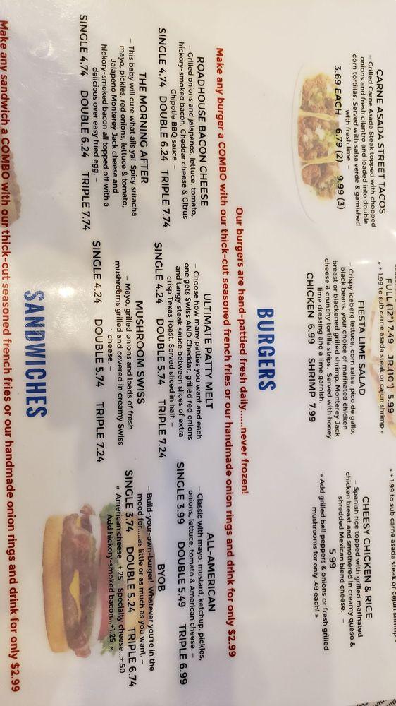 Menu at Baja Grill restaurant, Lexington, 117 Fred Odle Drive