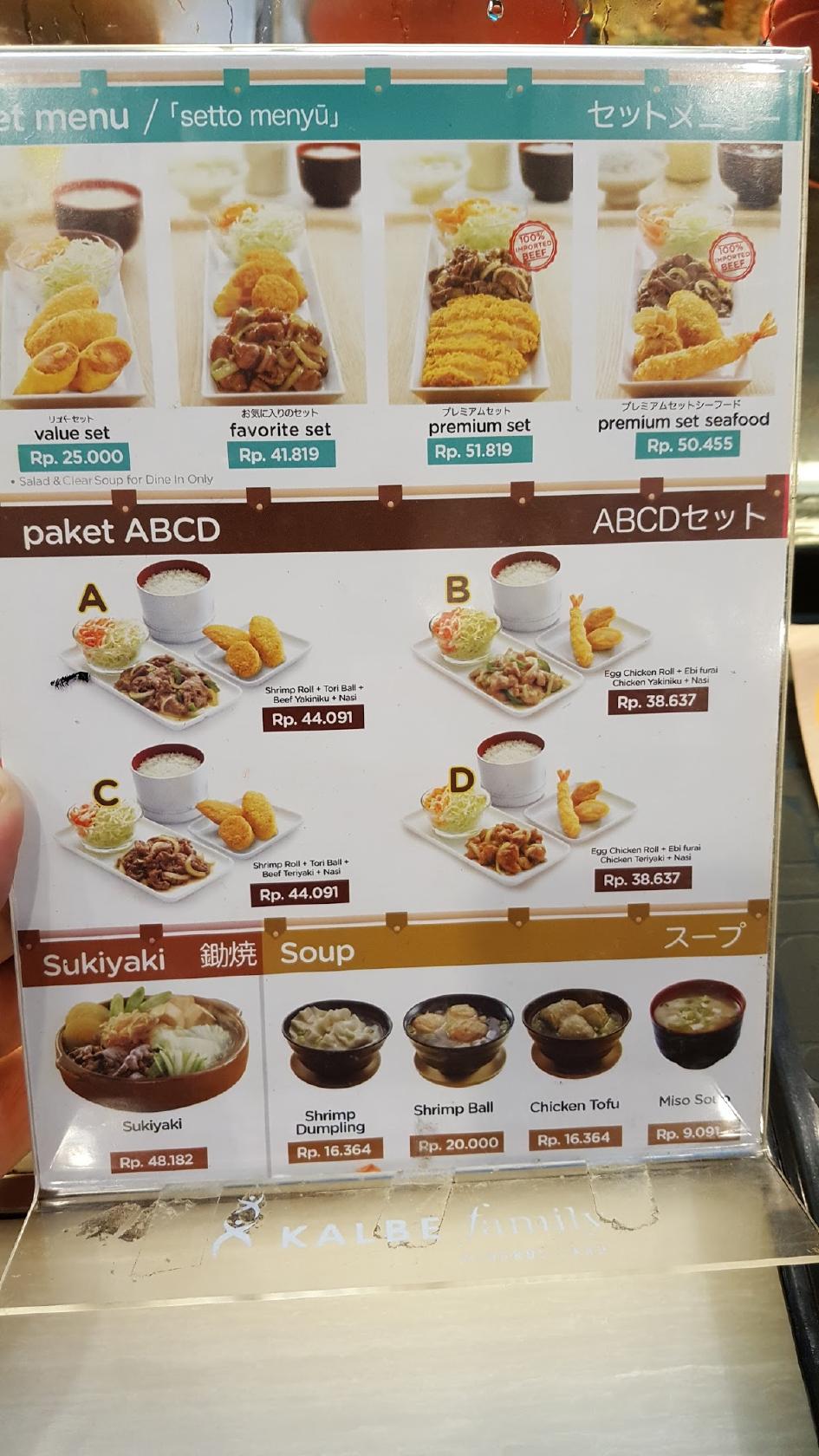 Menu at HokBen Alam Sutera restaurant, West Pakulonan, Kawasan Flavor Bliss