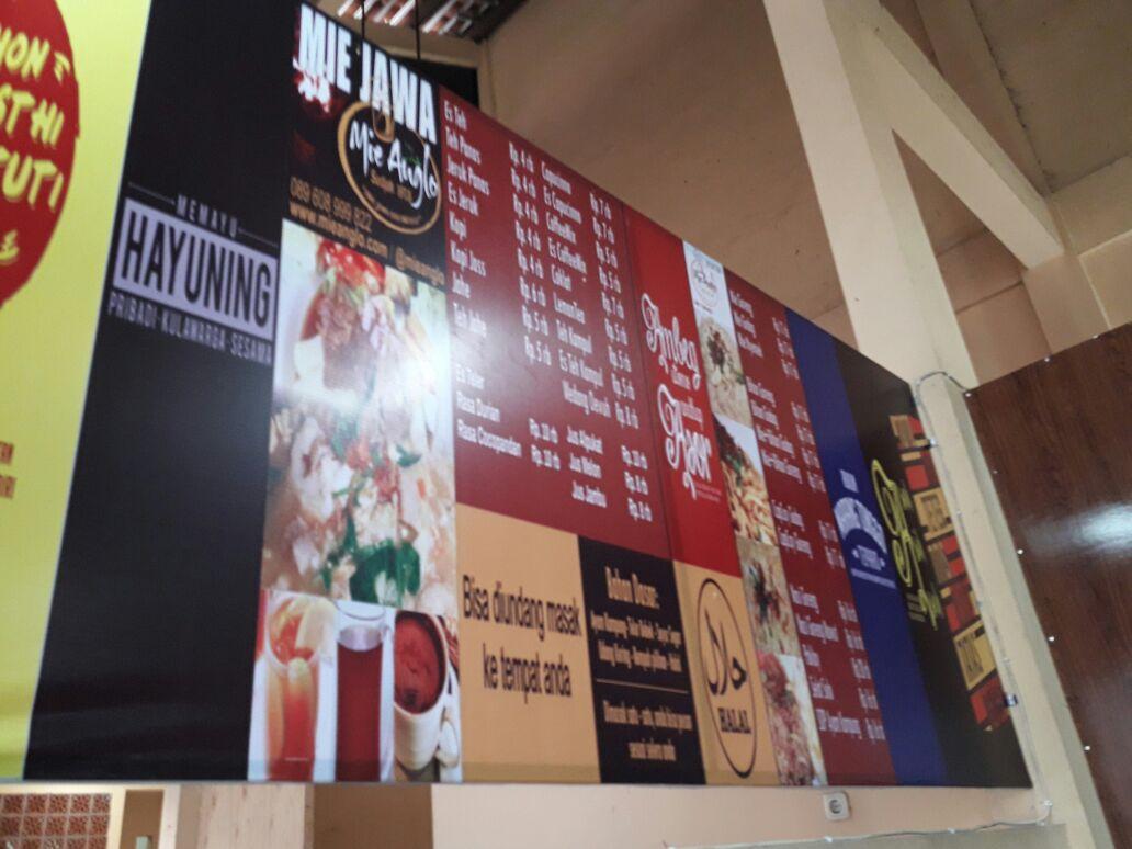 Menu at Pujasera Ungaran restaurant, Semarang
