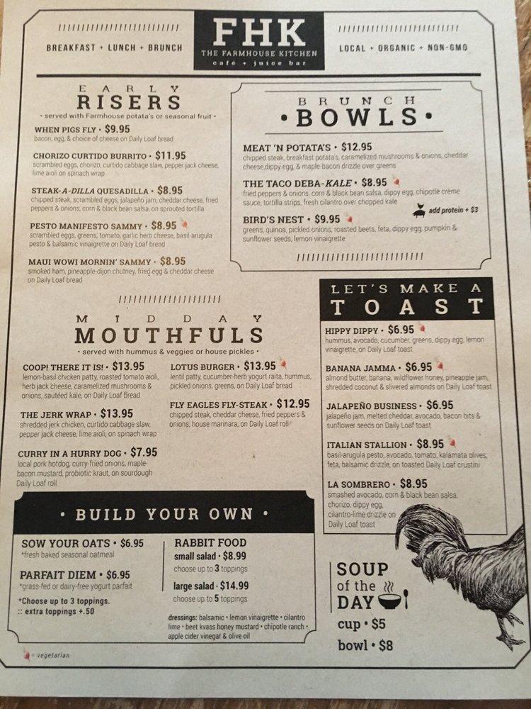 Menu at The Farmhouse Kitchen pub & bar, West Reading