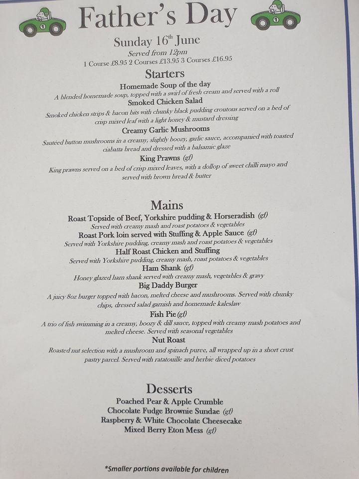 Menu at The Priory Bistro restaurant, Guisborough
