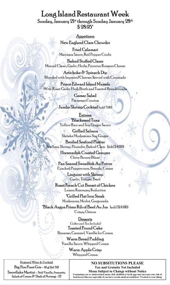 Menu at Captain Bills Restaurant & Catering, Bay Shore