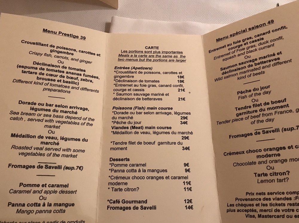 Menu au MITCH restaurant, Aix-en-Provence