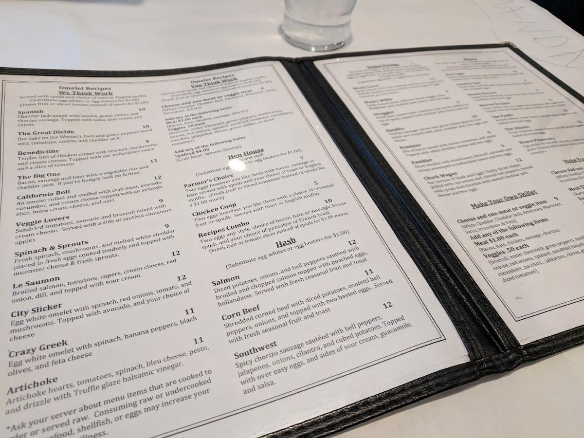 Menu at Recipes Restaurant, Troy
