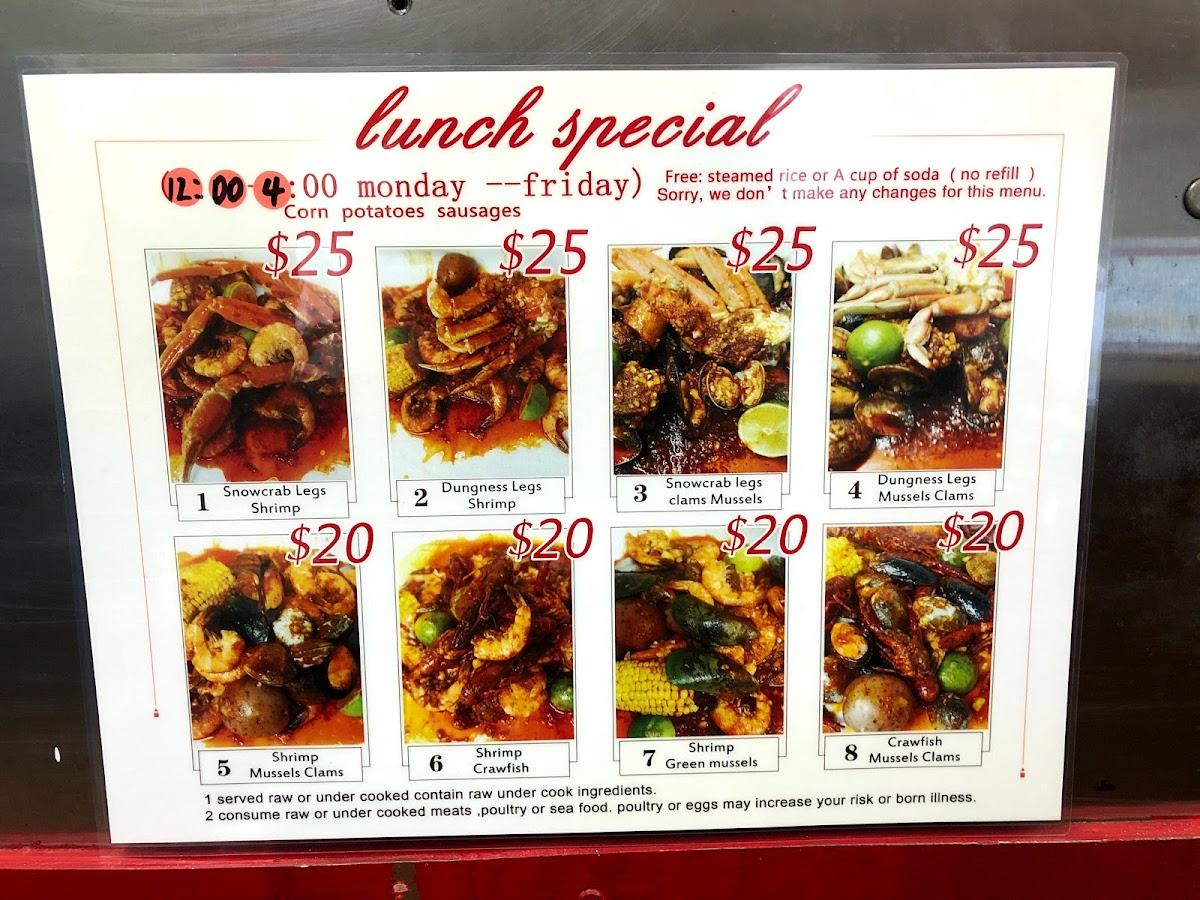 Menu at Crabby Crabby restaurant, San Leandro