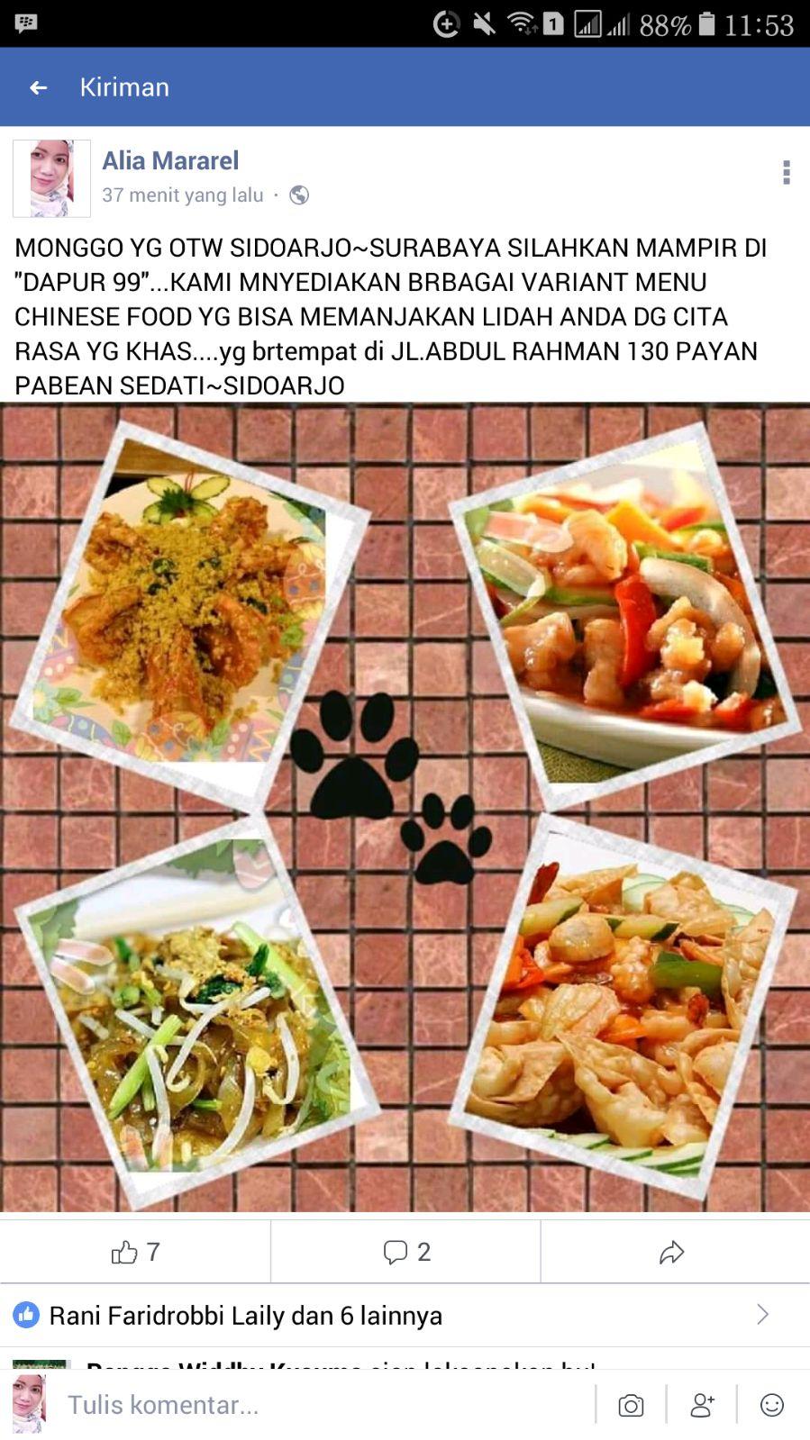 Menu at DAPUR 99 Chinese Food restaurant, Betro