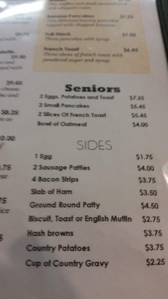 Menu at Lawrence's restaurant, King City
