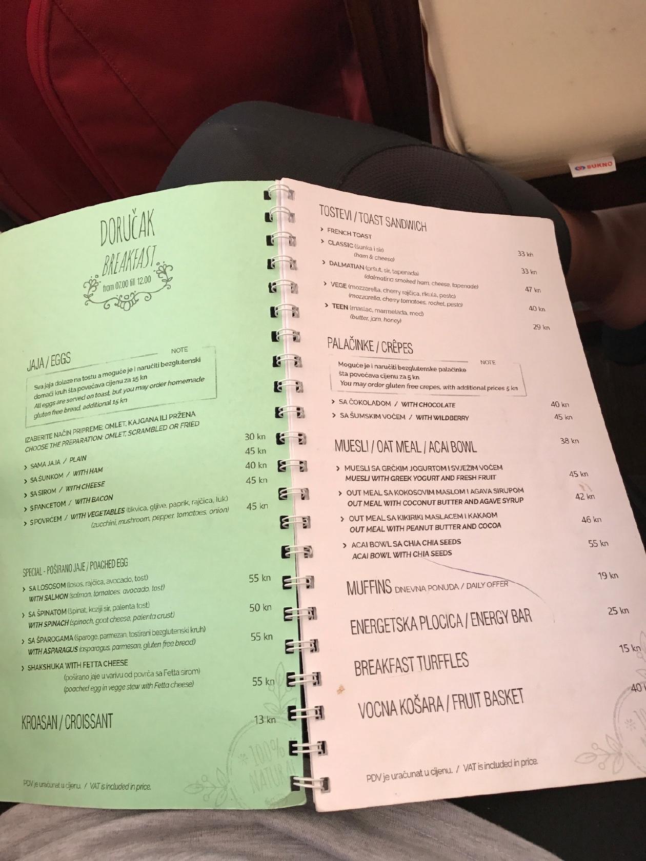 Menu at Step By Step Bistro restaurant, Split