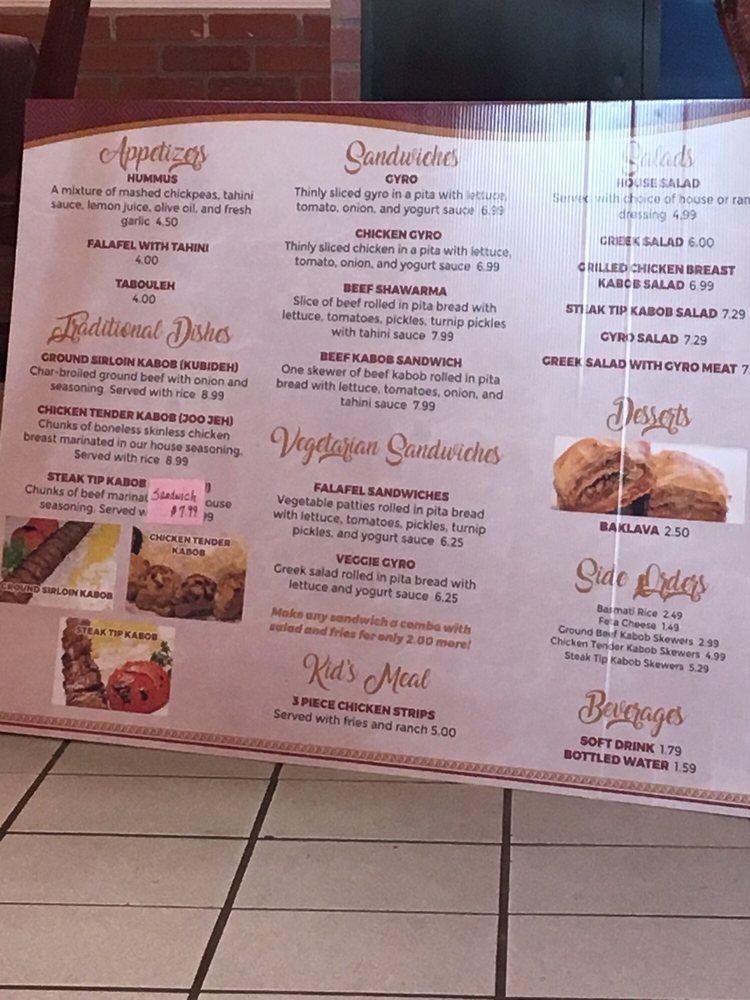 Menu at Ali's Mediterranean restaurant, Bridgeport, Holiday Plaza ...