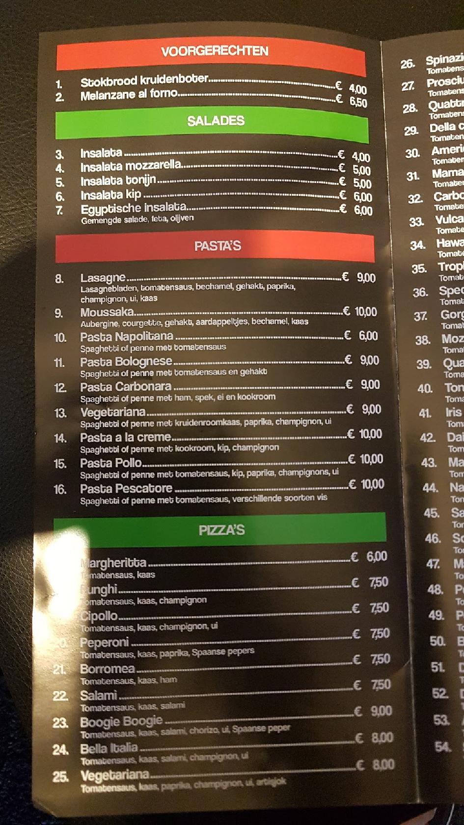 Menu at Amon, Herpen