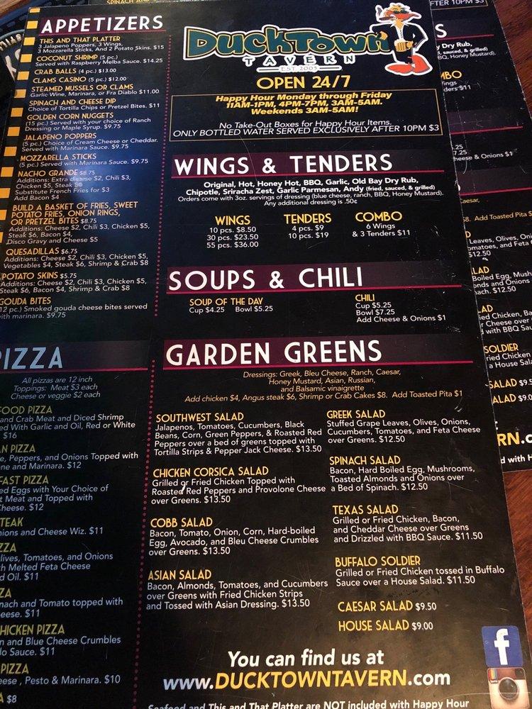 Menu at Ducktown Tavern & Liquors / The Duck Hut pub & bar, Atlantic ...
