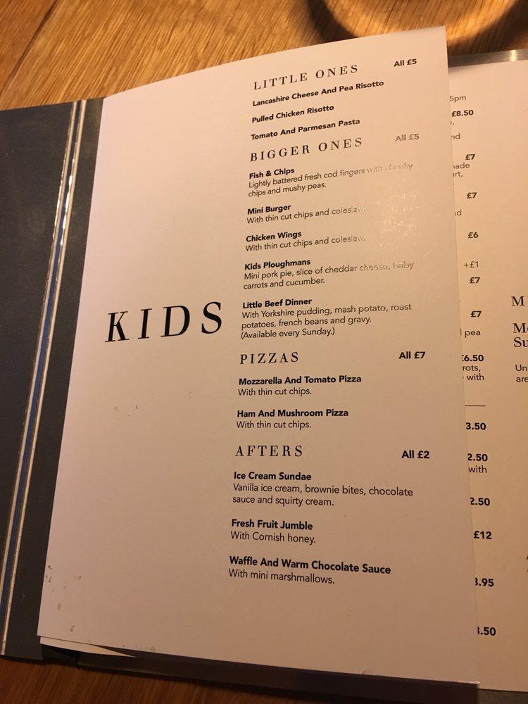 Menu at Dukes 92 pub & bar, Manchester