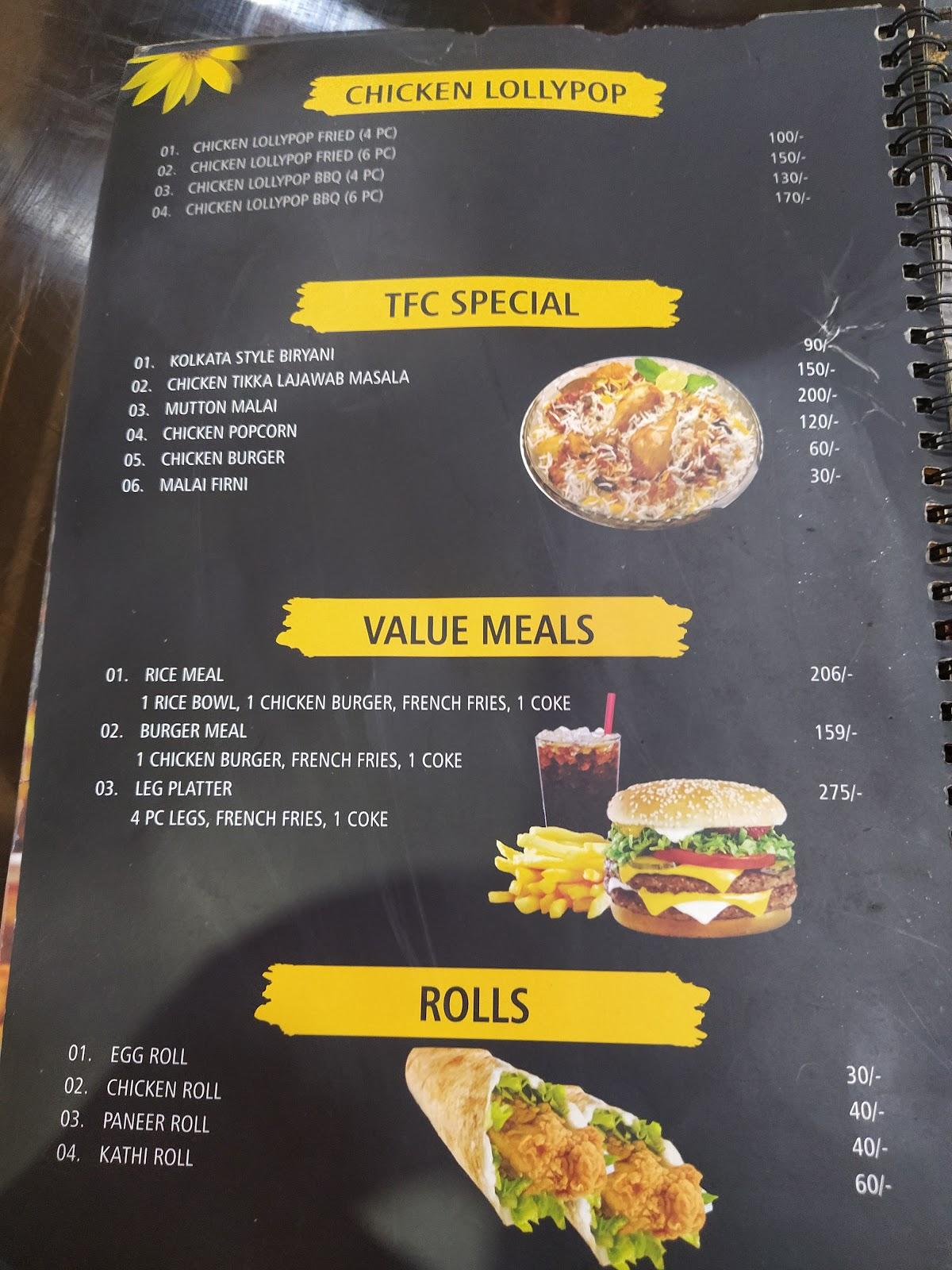 Menu at The Food Corner (TFC), Jamshedpur