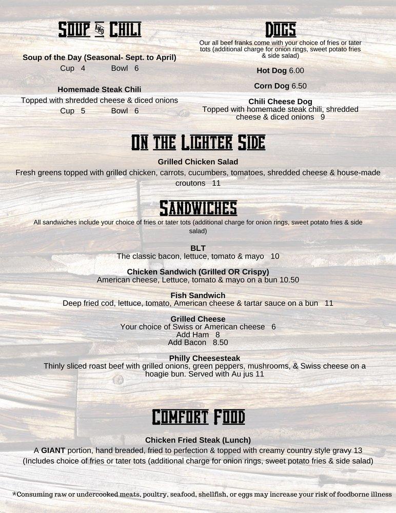Carta de Timber Lodge Cafe, St. Maries