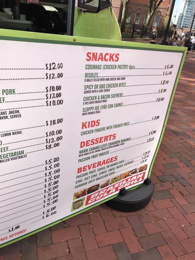 Menu at Brazilian Gula Grill, Hartford, Downtown