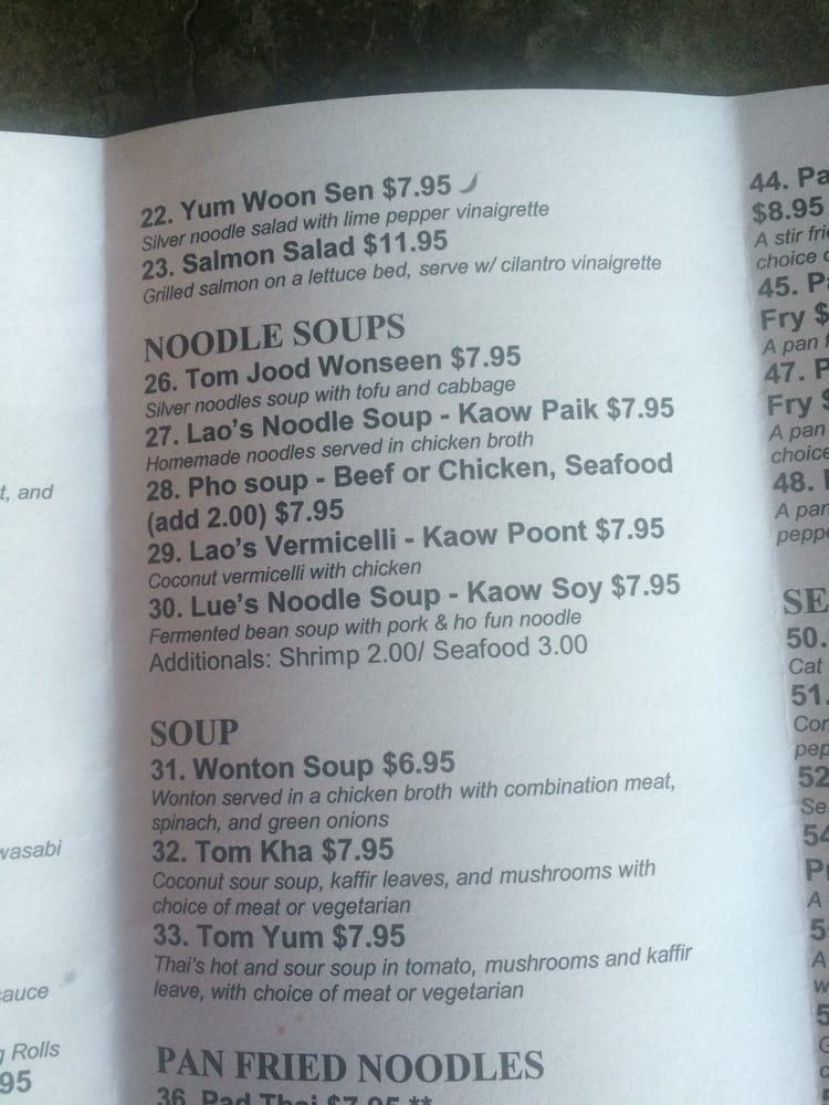 Menu at Champa Garden Restaurant, San Francisco, 613 Faxon Ave