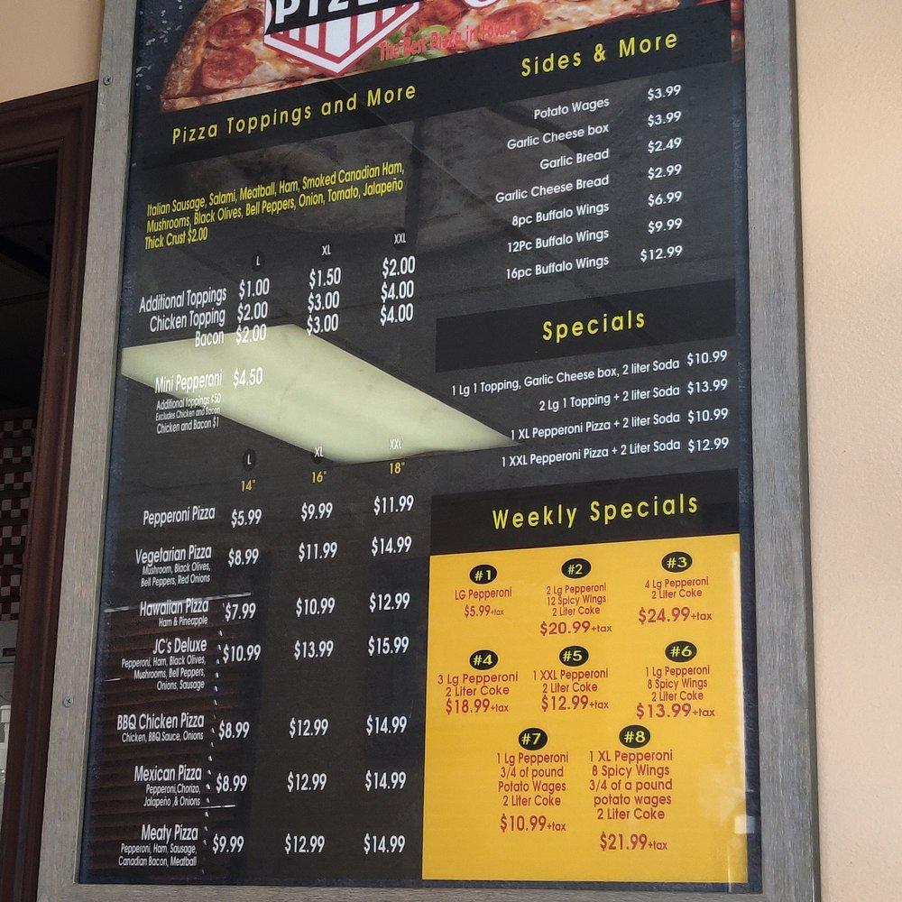 Menu at JC's Pizza pizzeria, Montebello