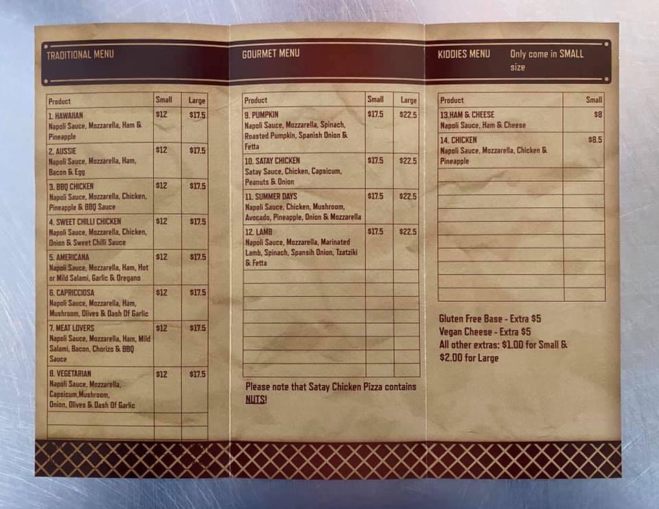 Menu at Skipton Street Bakery Cafe, Redan