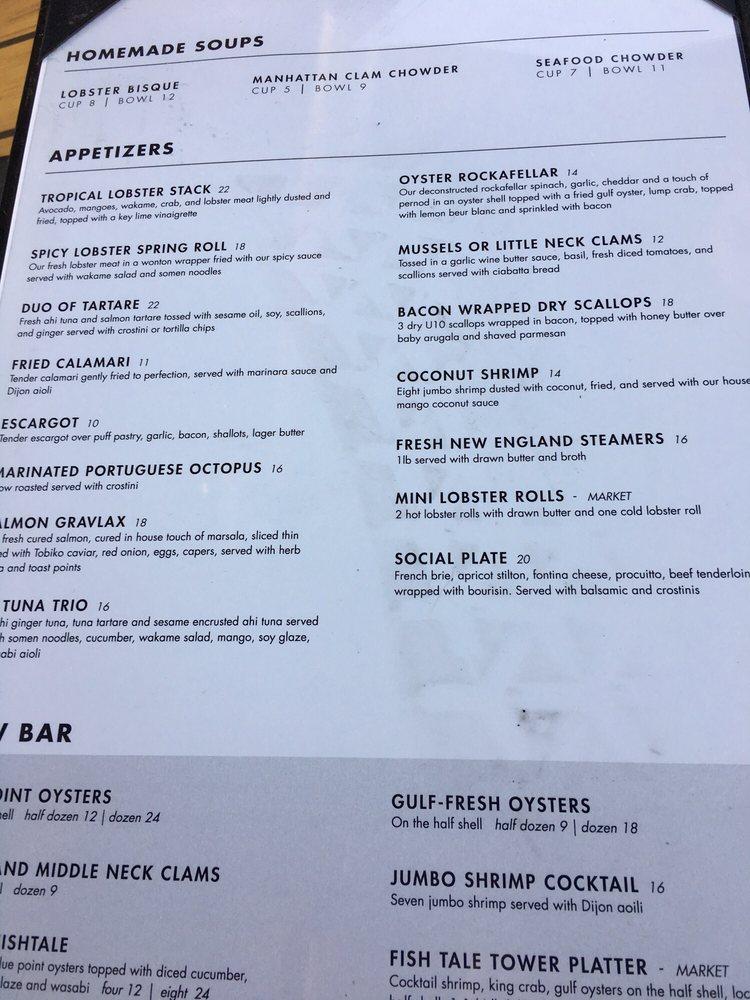 Menu at Fish Tale Grill steakhouse, Cape Coral