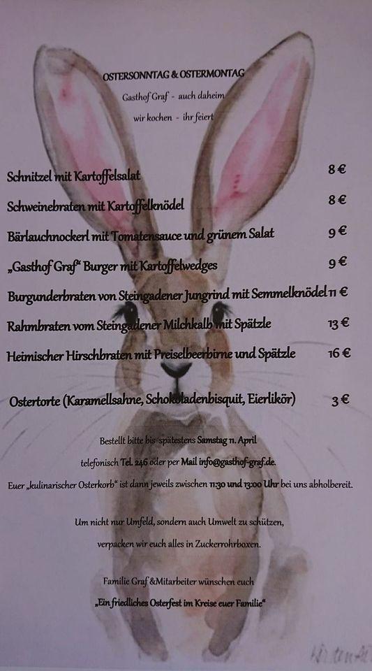 Speisekarte von Gasthof Graf restaurant, Steingaden
