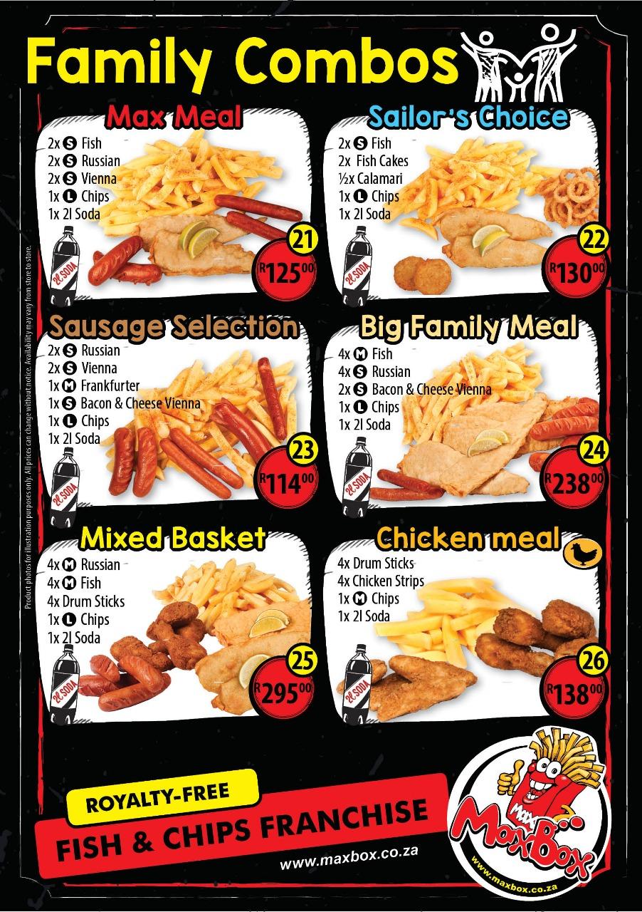Max Box Fish and Chips - Boksburg, Germiston - Restaurant menu, prices ...