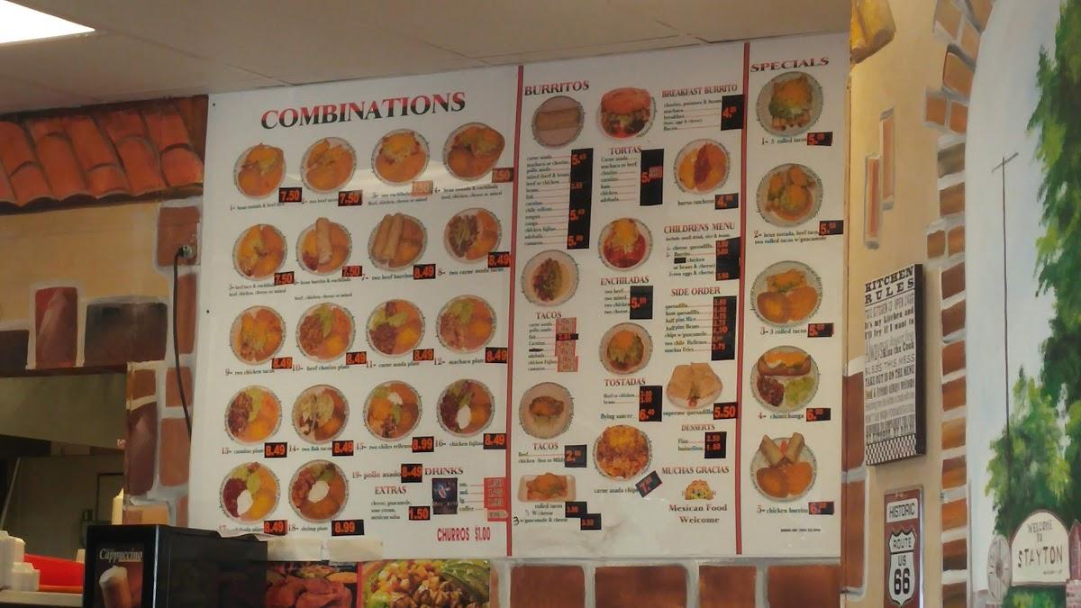 Menu at Muchas Gracias restaurant, Stayton