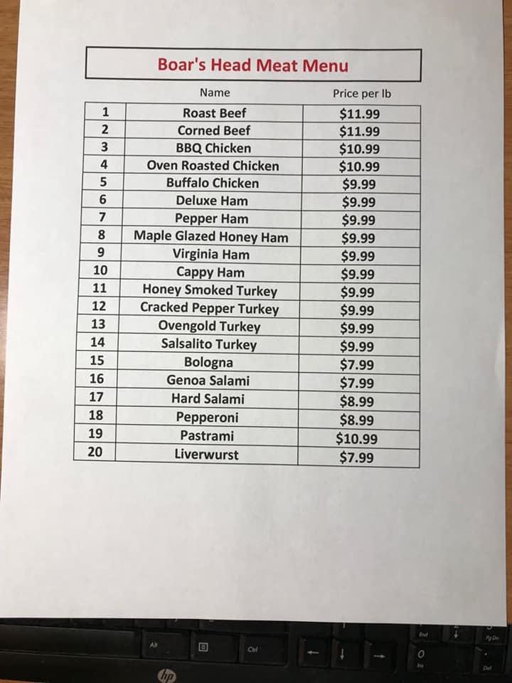 Menu at Quik Food Deli restaurant, Hazlet