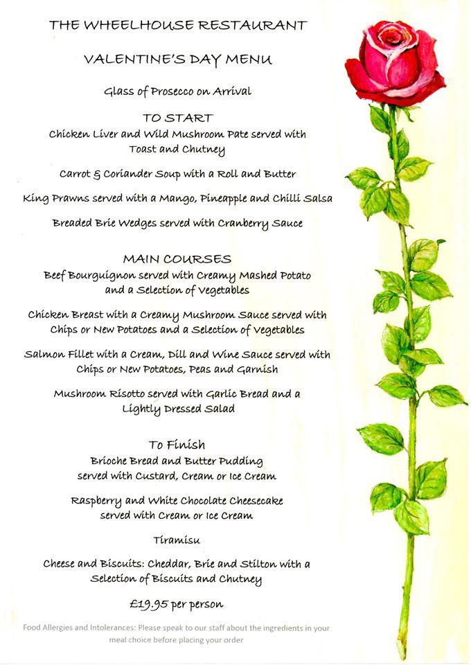 Menu at The Wheelhouse Restaurant, Minehead