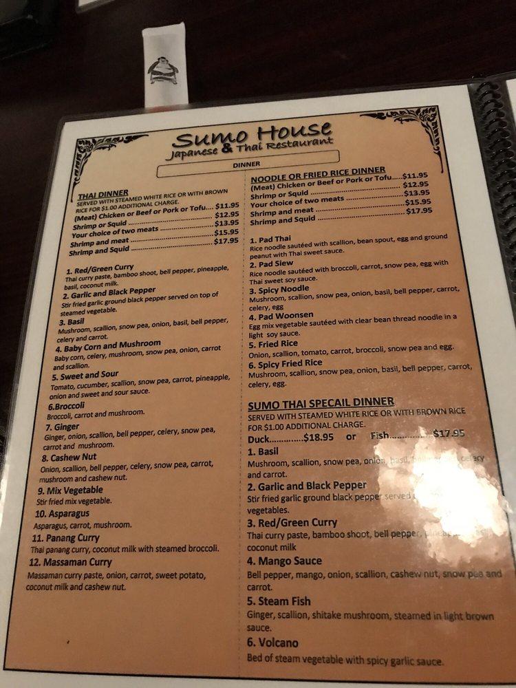 Menu at Sumo House restaurant, Vero Beach