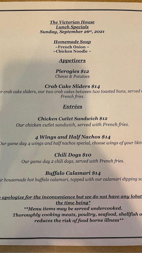 Menu at Victorian House Restaurant & Tavern, Cheshire