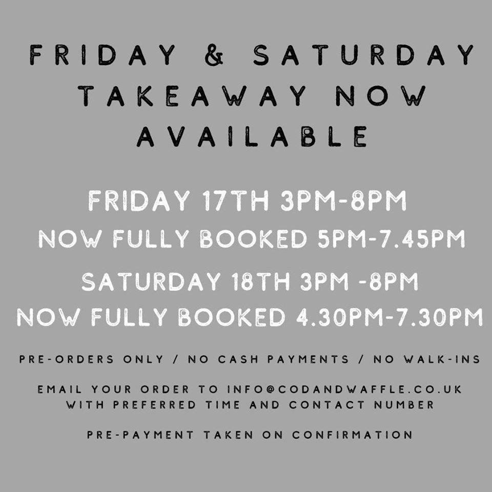 Menu at Cod & Waffle, restaurant, Leighton Buzzard