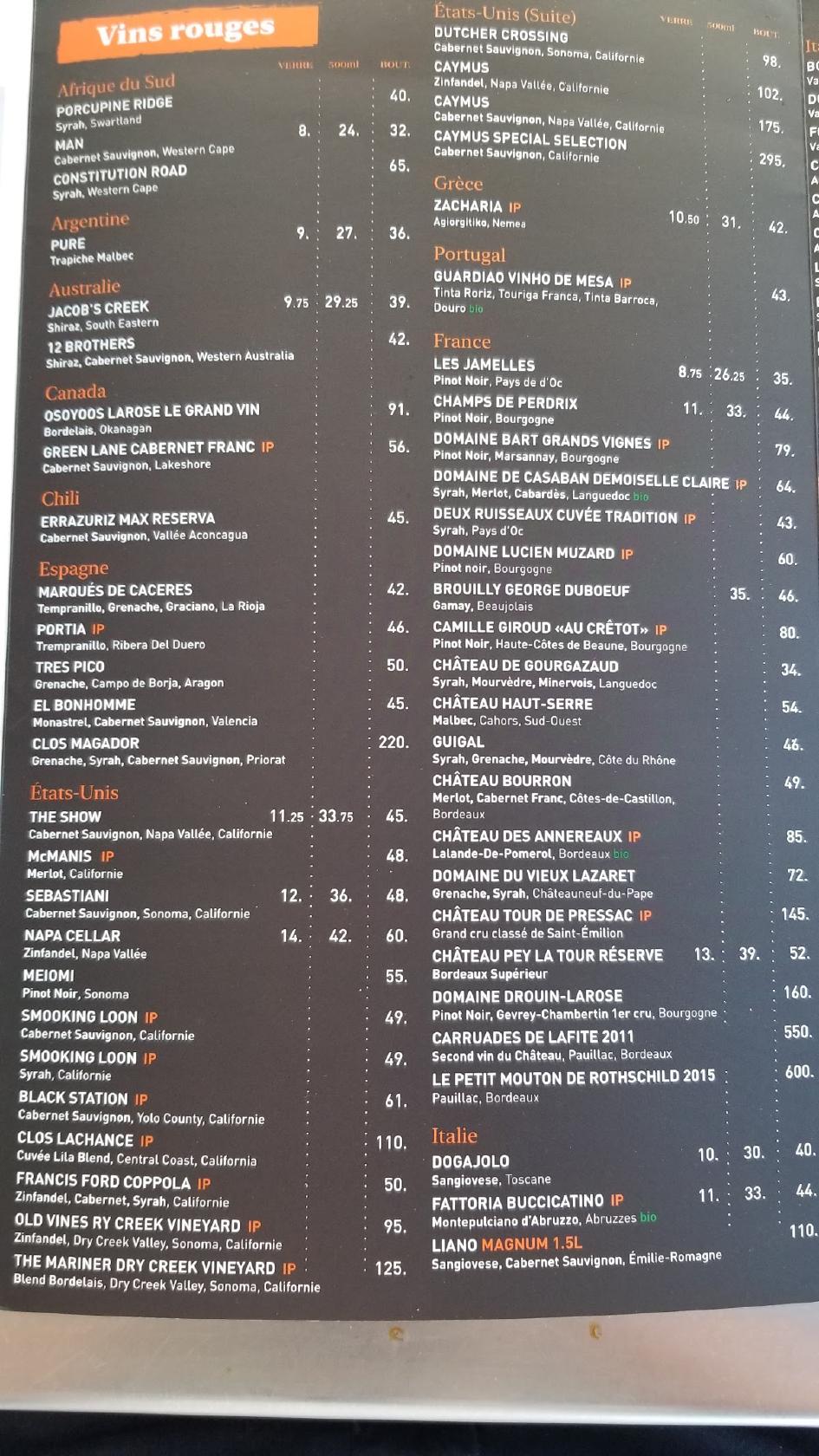 Menu au Délice Resto Lounge pub et bar, Levis, 146
