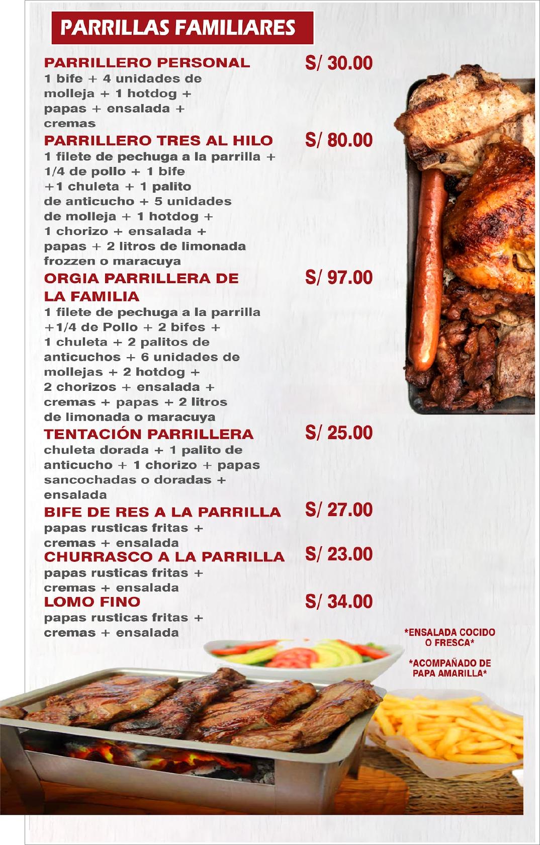 Menu at LA FAMILIA CHICKEN GRILL SANTA ANA restaurant, Comas