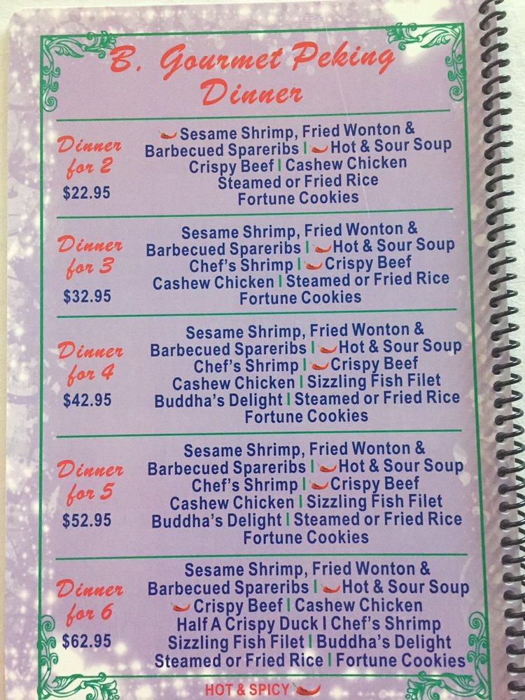 Menu at Rising Dragon Chinese Restaurant, San Diego