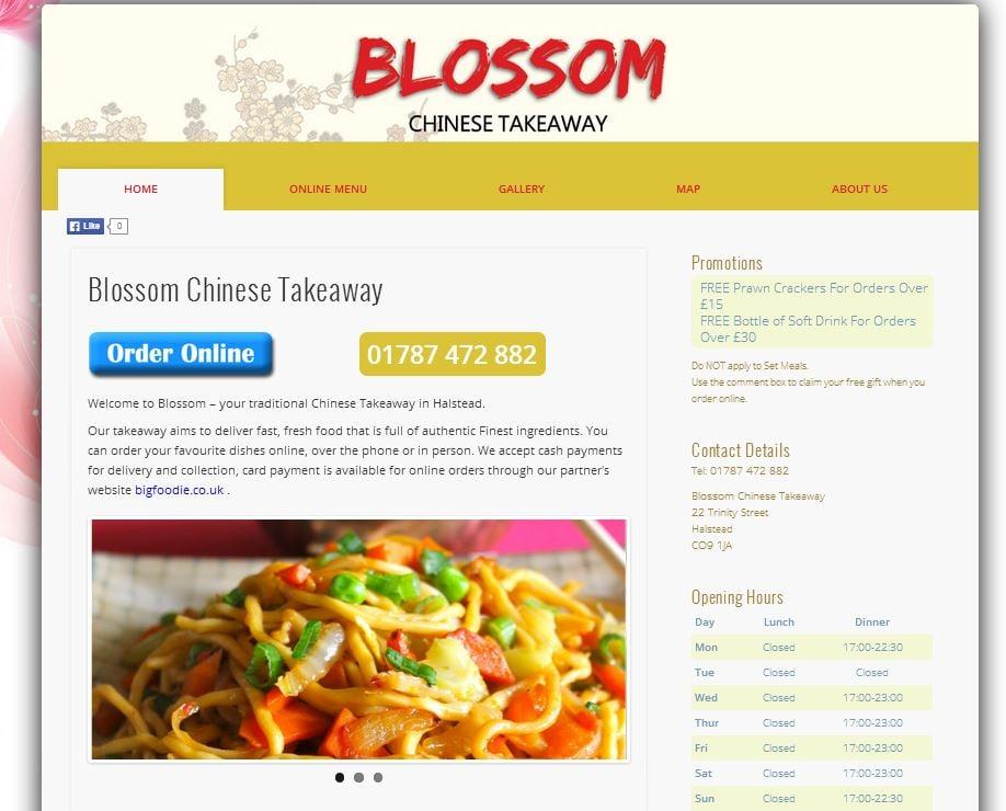 Menu at Blossom Chinese fast food, Halstead