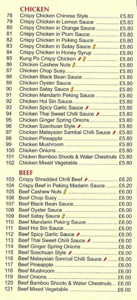 Menu at Canton Kitchen fast food, Lampeter