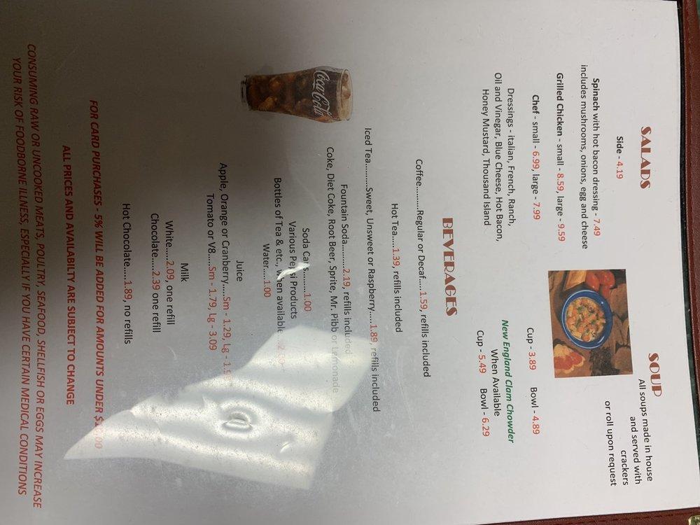 Menu at Country Fork restaurant, Hughesville