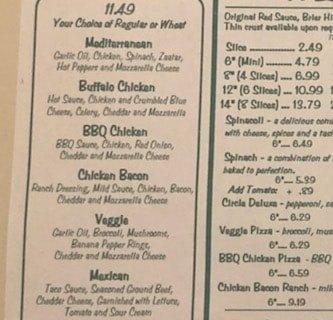 Menu at Inner Circle Pizza pizzeria, Youngstown, Boardman Poland Rd