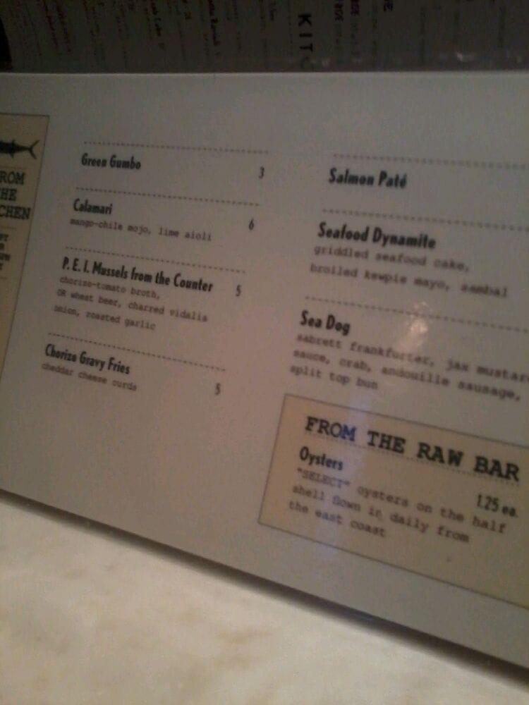 Menu at Jax Fish House & Oyster Bar - LoDo, Denver, 17th St