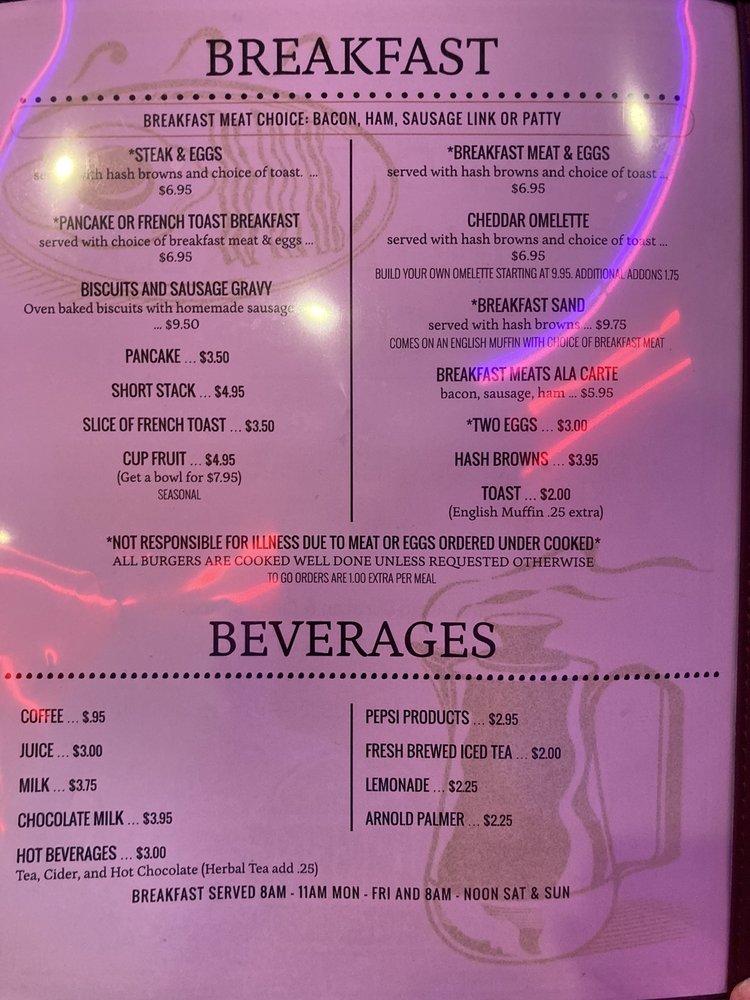 Menu at Rendezvous Casino pub & bar, Billings