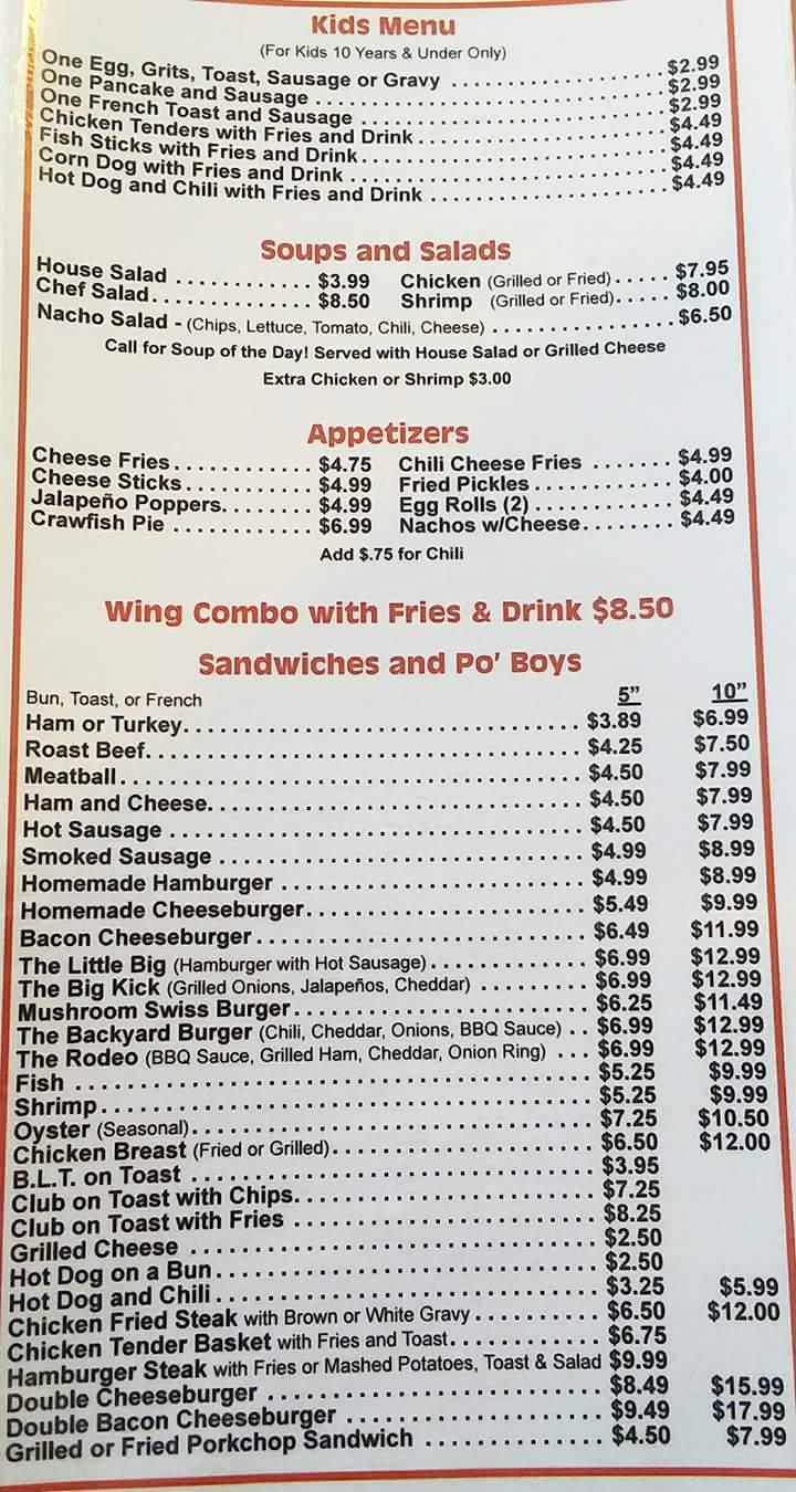 Menu at The Little Kitchen restaurant, Westwego, 104 Sala Ave