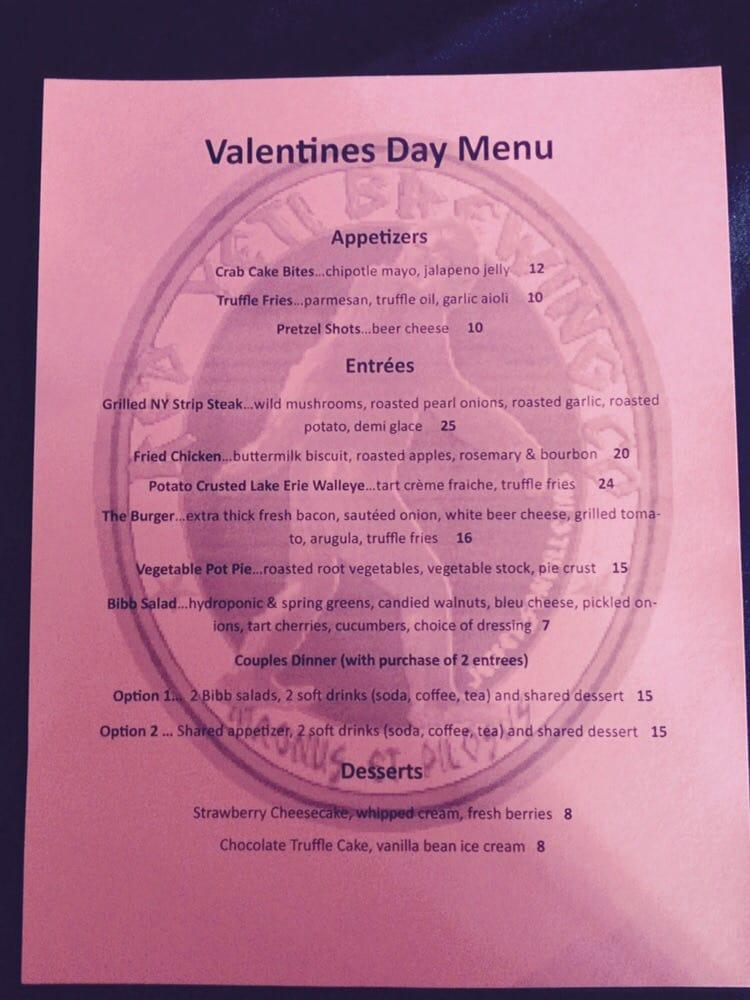 Menu at Red Yeti pub & bar, Jeffersonville