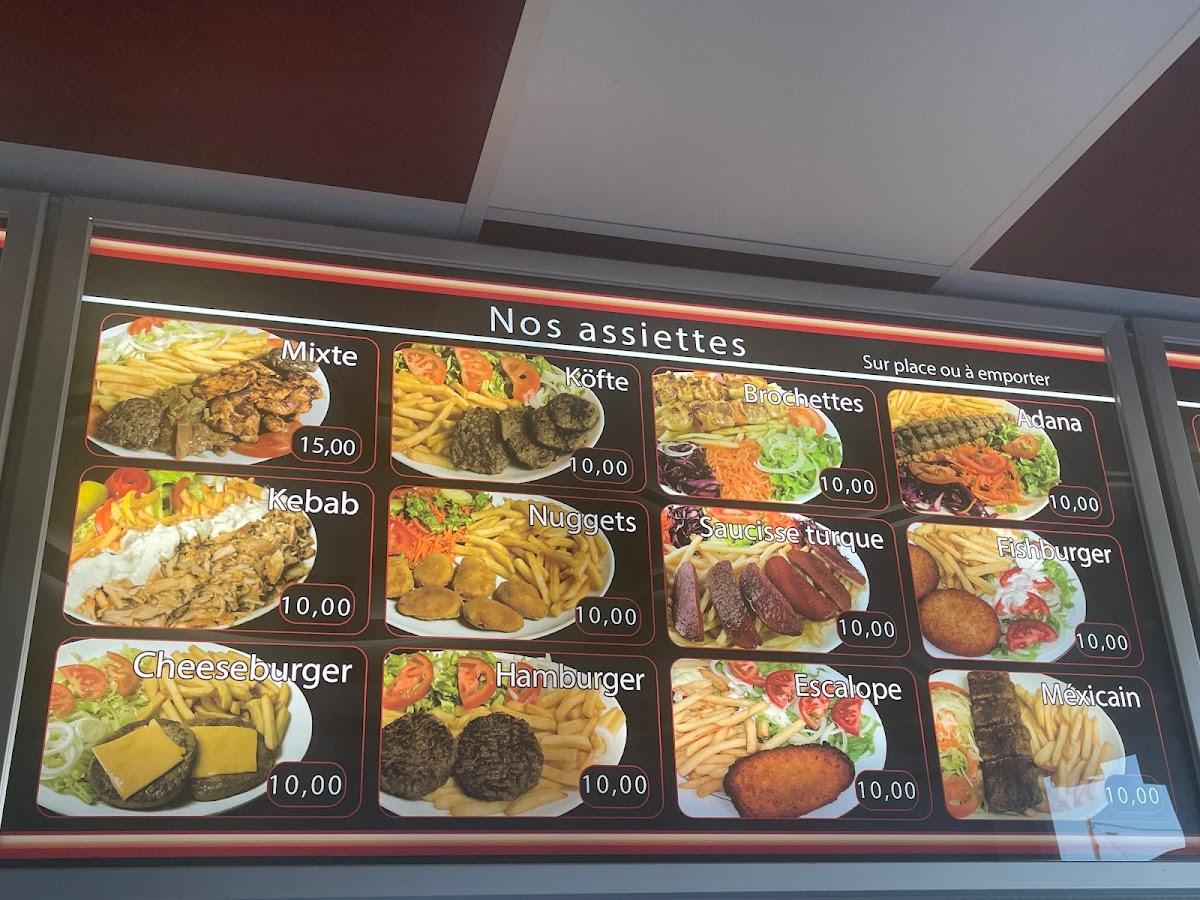 Menu au Ankara Kebab Canadien fast food, Longuyon